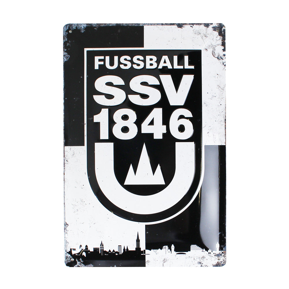 Blechschild Logo / Skyline – SSV Ulm 1846 Fußball